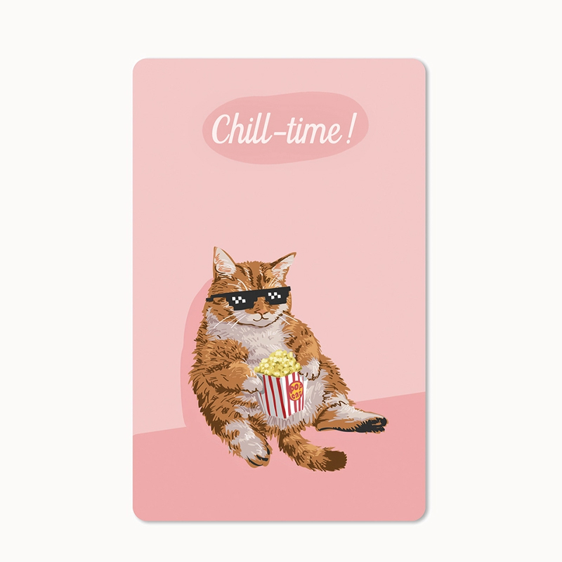 Картичка с послание Chill Time Cat | Peep: Където се крият подаръците!